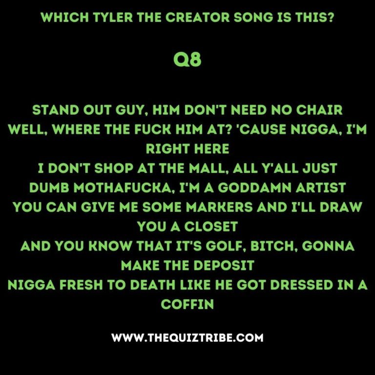 Which Tyler The Creator Song Is This? - The Quiz Tribe