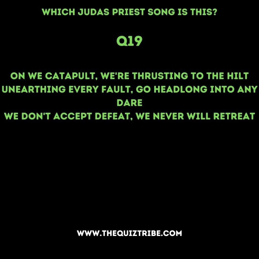Which Judas Priest Song Is This? - The Quiz Tribe